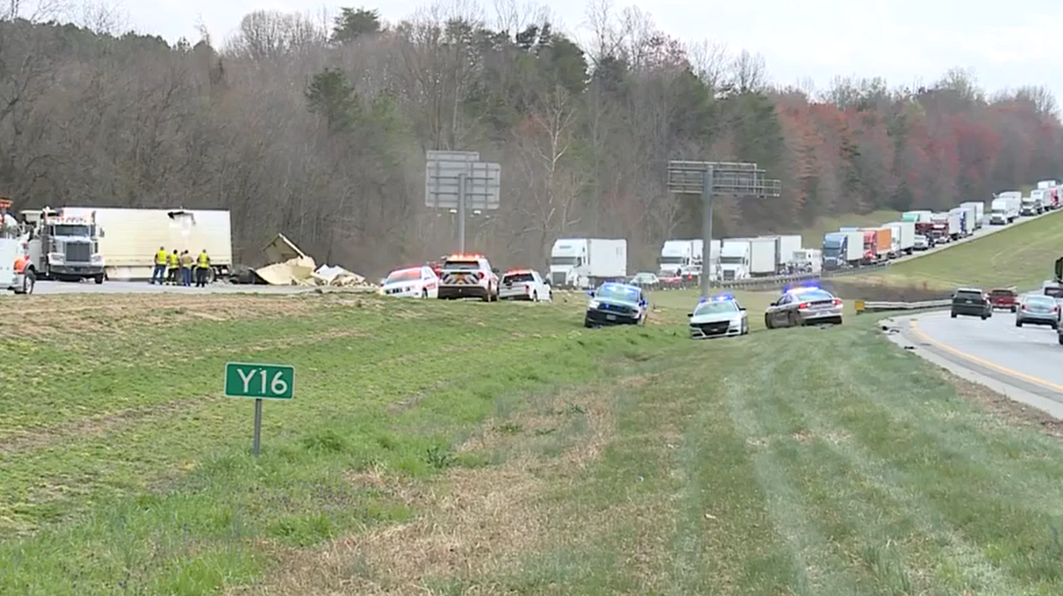 1 injured after crash involving 2 tractor-trailers on I-77 near U.S. 421 in Yadkin County ...