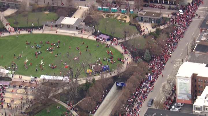 WATCH: A look from the skies at crowds for Cincinnati Reds Opening Day