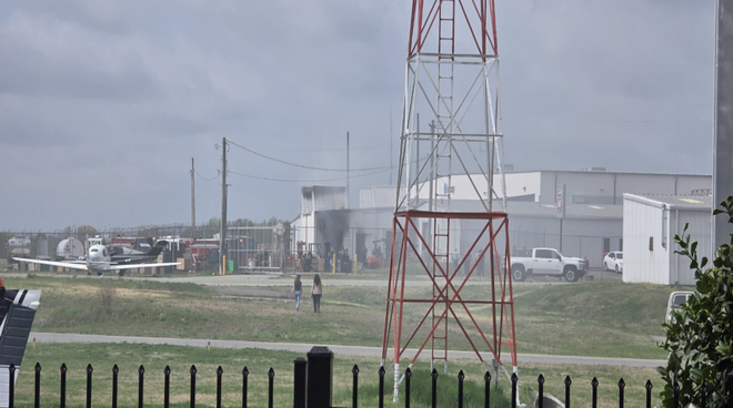 Fire at Burlington Alamance Regional Airport
