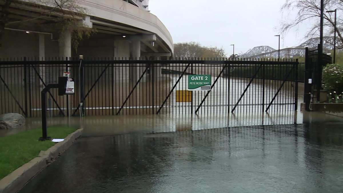 VIDEO: Paycor Stadium surrounded by water from the Ohio River after ...