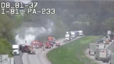 Tractor-trailer fire shuts down stretch of Interstate 81 in Cumberland ...
