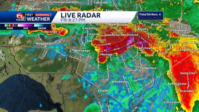 Possible tornado hit areas in Marrero, damage reported