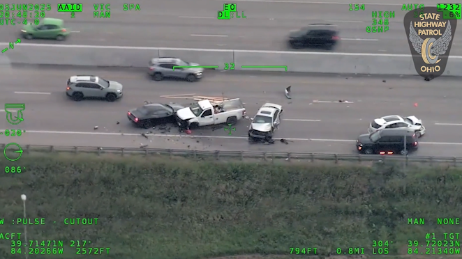 Wild Ohio police chase ends in wrong-way crash, multi-car highway pileup