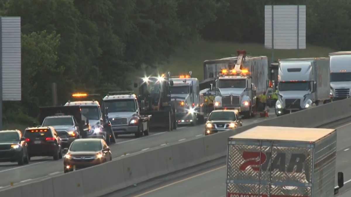 Tractor-trailer, truck catch fire after crash involving construction vehicle on Pennsylvania ...
