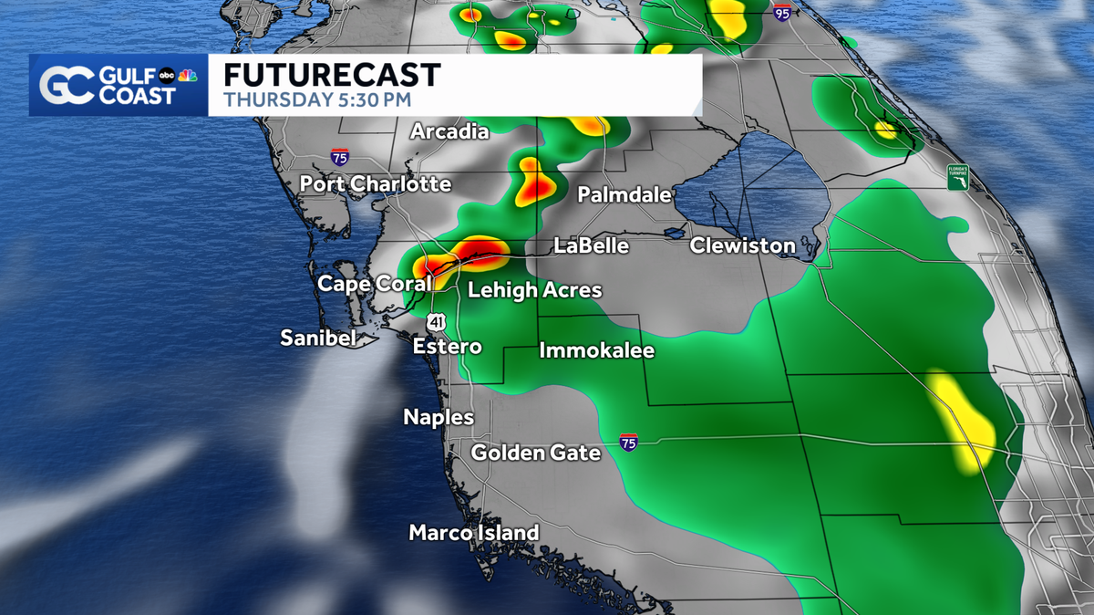 Classic rainy season weather for Southwest Florida Thursday