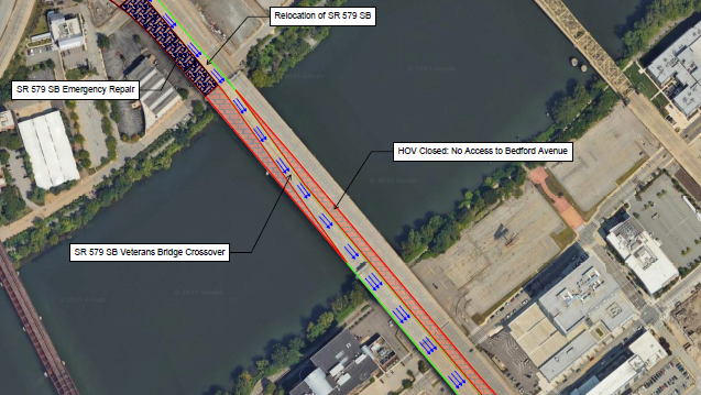New traffic patterns for Pittsburgh's I-279: Crossovers, Closures