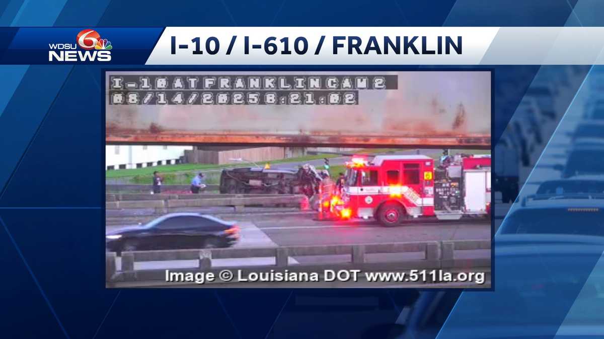 TRAFFIC ALERT: Flipped vehicle on I-610 WB causes heavy delays