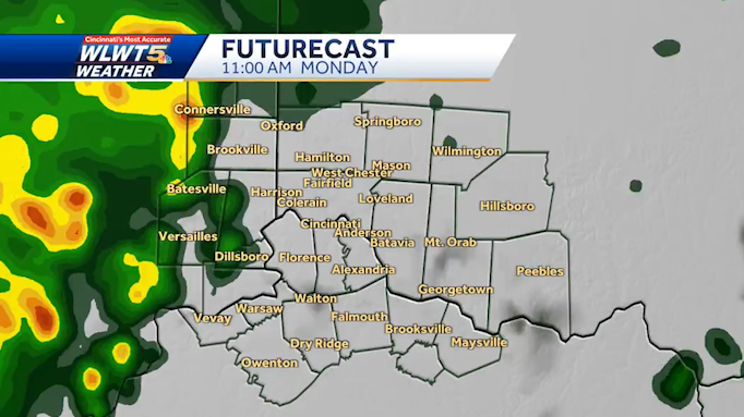 Hour By Hour When Rain Storms Move Through Cincinnati Region Monday