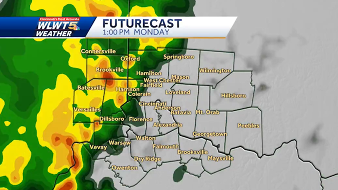 Hour By Hour When Rain Storms Move Through Cincinnati Region Monday