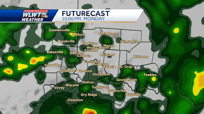 HOUR BY HOUR: When rain, storms move through Cincinnati region Monday