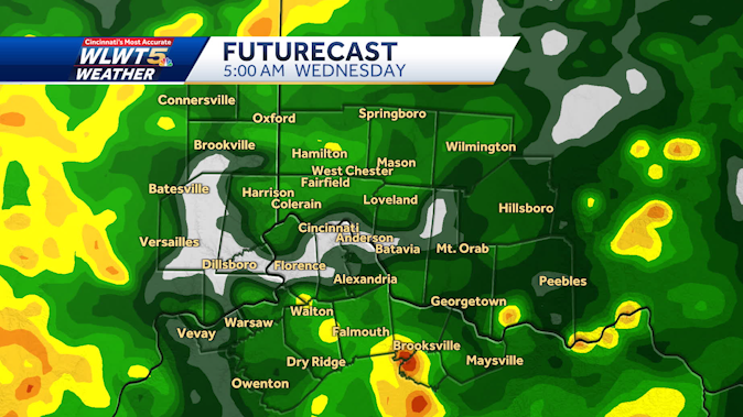 HOUR BY HOUR: When soaking rain, storms move into Cincinnati Wednesday