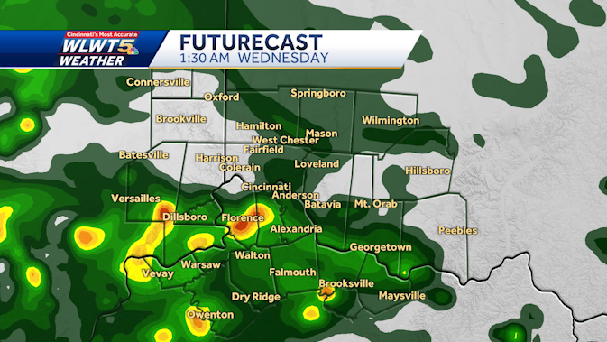 HOUR BY HOUR: When soaking rain, storms move into Cincinnati Wednesday
