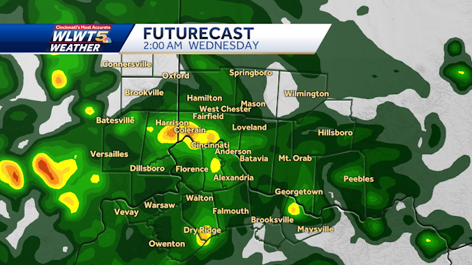 HOUR BY HOUR: When soaking rain, storms move into Cincinnati Wednesday