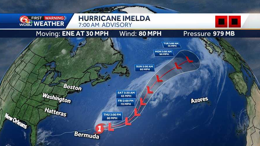 Imelda post tropical cyclone Atlantic storm