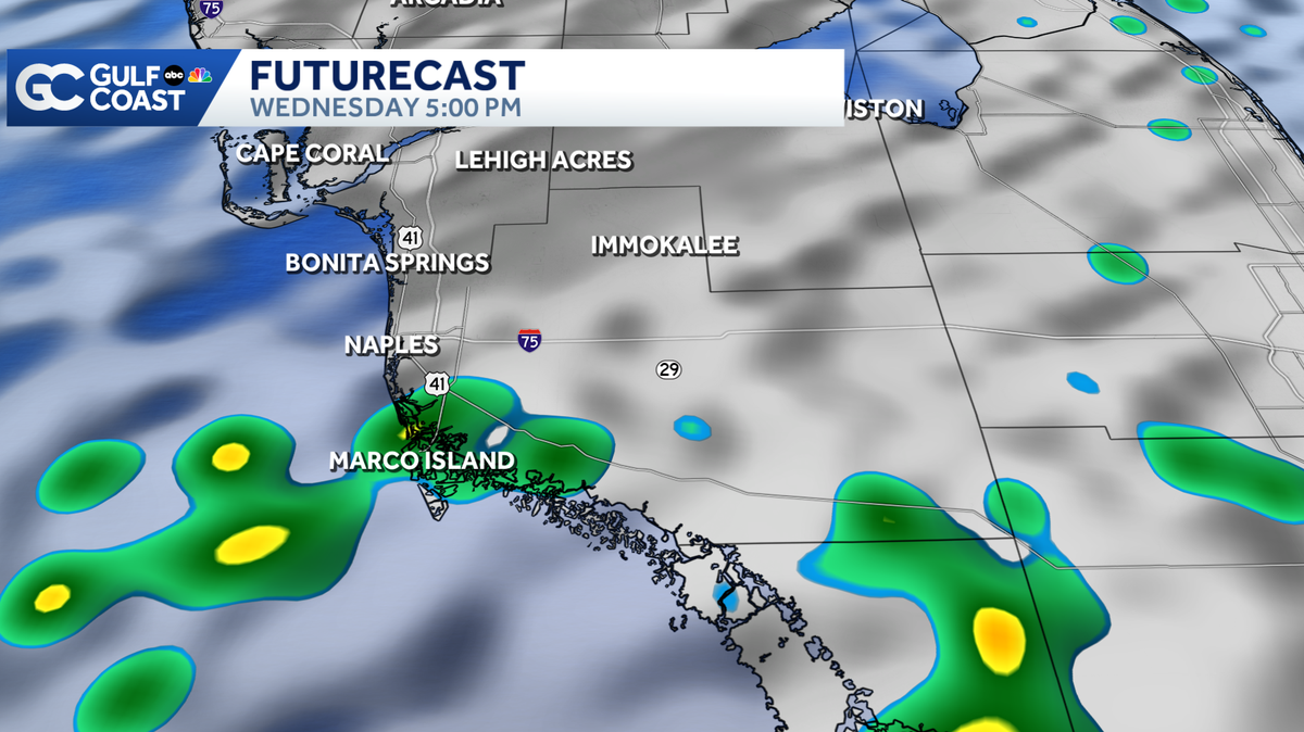 Not as much rain expected Wednesday