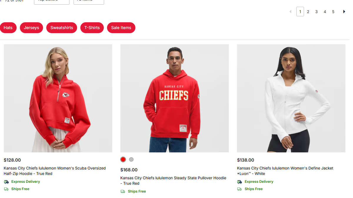 NFL, lululemon collab on merch line; Chiefs apparel now available
