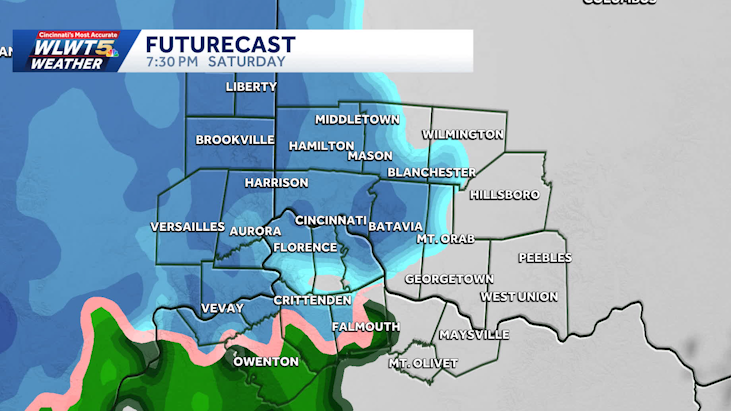 Hour-by-hour forecast: When and where snow will move into Cincinnati