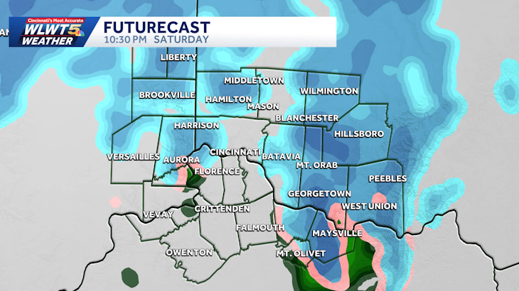 Hour-by-hour forecast: When and where snow will move into Cincinnati