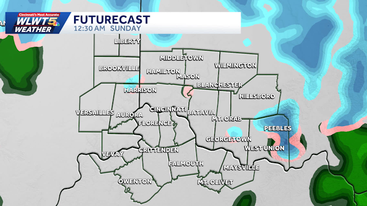 Hour-by-hour forecast: When and where snow will move into Cincinnati