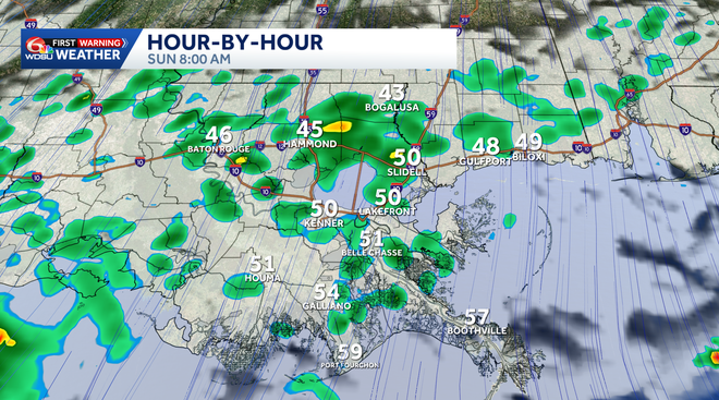 Few early morning showers Sunday ahead of a Cold Weather Advisory