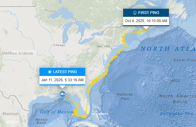 Great white shark pings 4 miles off Alabama's Gulf Coast
