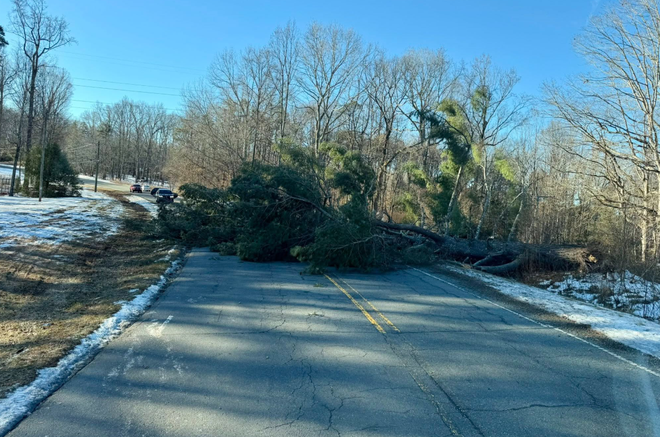 Downed power lines cause road closures across the Piedmont Triad