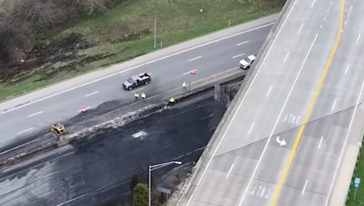 WATCH: Drone video shows extensive damage left behind on I-471 after ...