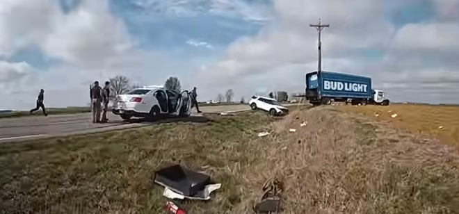 Body cam video shows moment stolen Bud Light semi crashes into a deputy ...