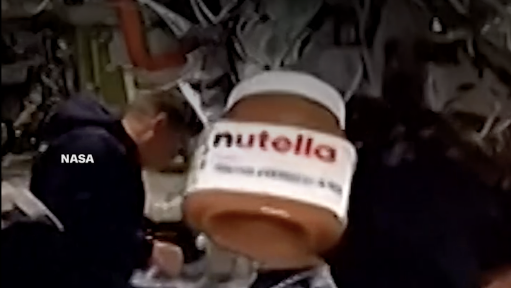 Floating Nutella jar seen during Artemis II mission