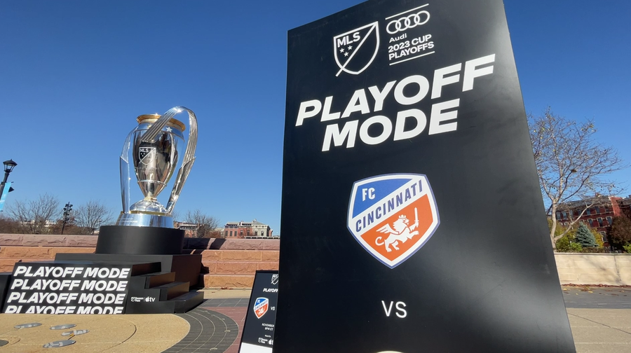 MLS installed a giant replica of Philip F. Anschutz Trophy at ...