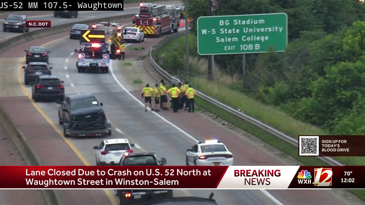 Traffic Alert: Highway 52 Crash Near Waughtown Street, Exit 108