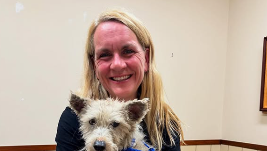 New Orleans rescue dog Scrim captured