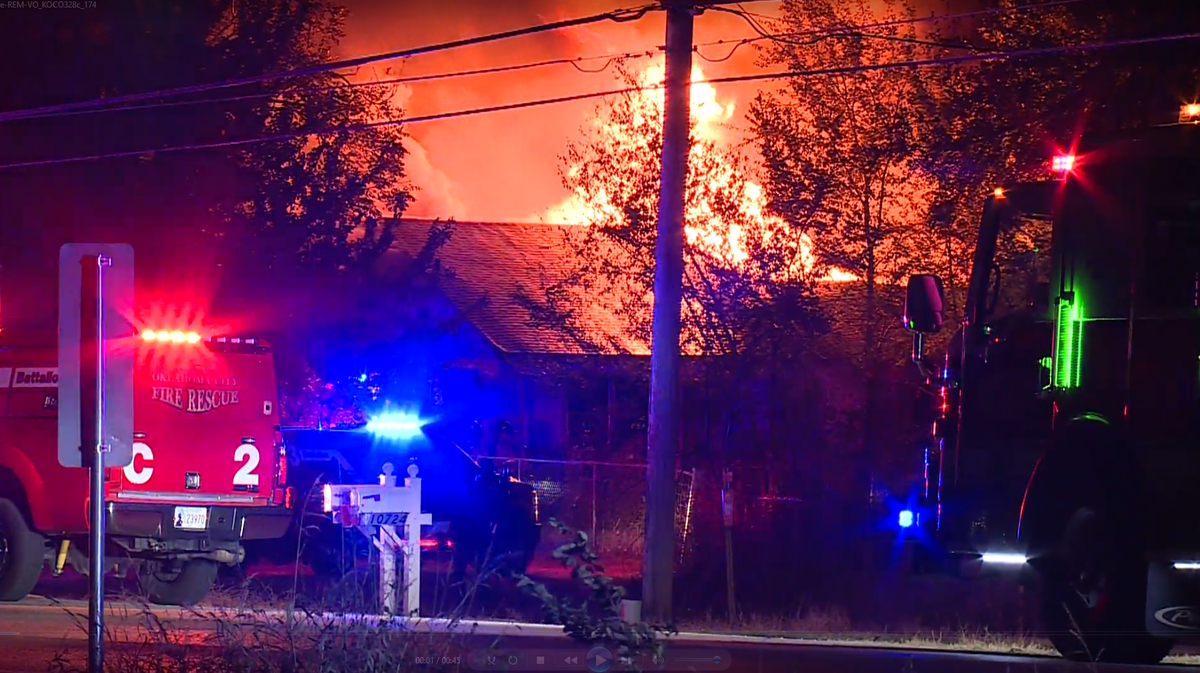 Oklahoma City Fire Crews Battle Large House Fire