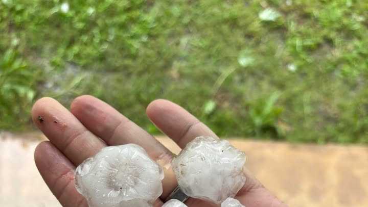 GALLERY: Large hail falls as severe storms move across Oklahoma