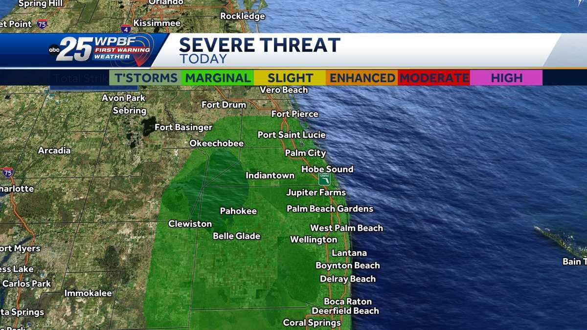 Tracking isolated severe storms Monday across South Florida