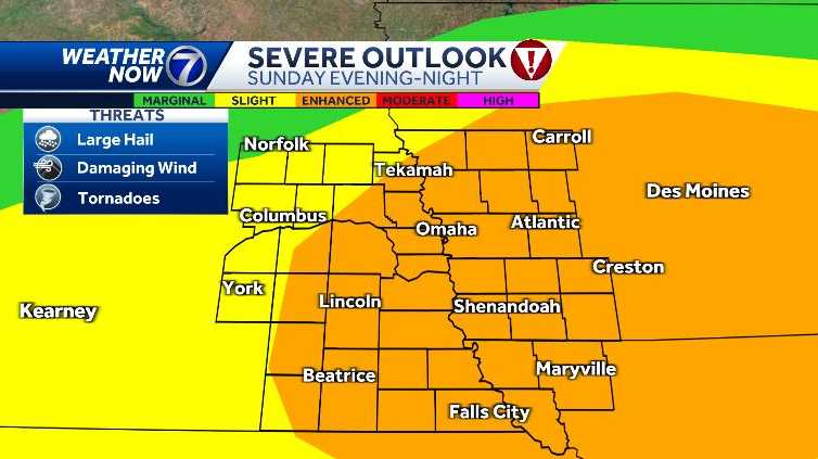 Omaha forecast: Severe thunderstorms Sunday evening