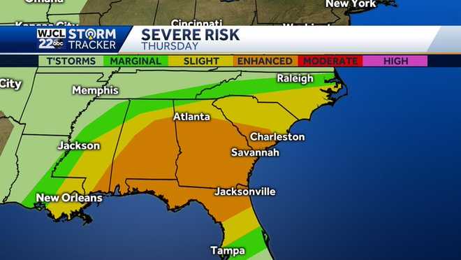 Thunderstorms, severe weather takes aim at southeast Georgia, SC Thunderstorms, severe weather takes aim at southeast Georgia, SC
