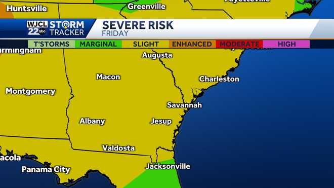 Savannah: Strong storms Friday, then a big temperatures drop
