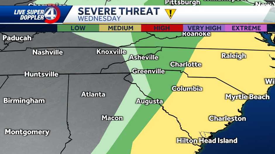 South Carolina: Storms, heavy winds move in this week