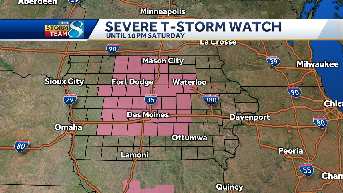 Severe Thunderstorm Watch issued for central Iowa