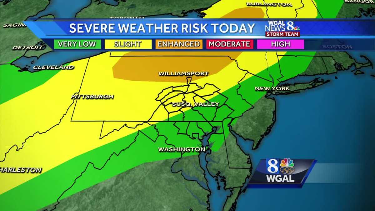 Slight risk of severe weather today