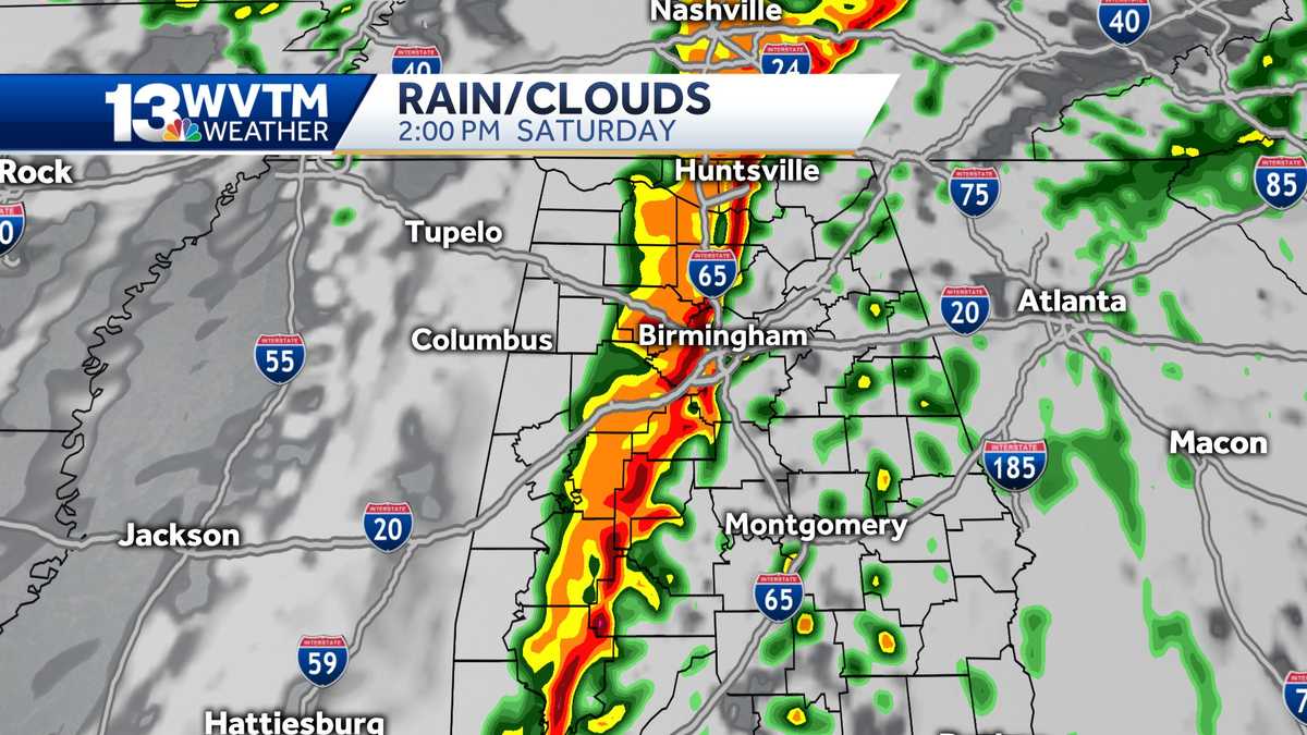 Severe storms forecast in central Alabama on Saturday