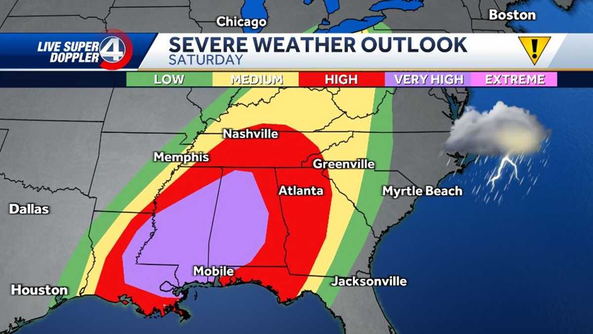 South Carolina: Tornado, high wind threat this weekend