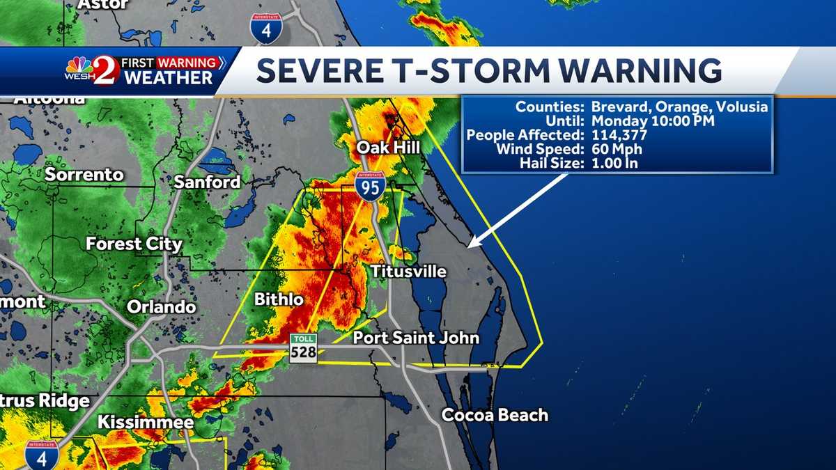 Severe Thunderstorm Warning Issued For Brevard County Expires