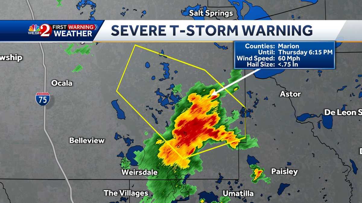 Severe thunderstorm warning issued