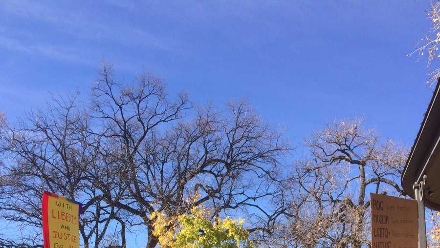 Nearly 200 People Attend Post Election Protest Held in Santa Fe Plaza Today
