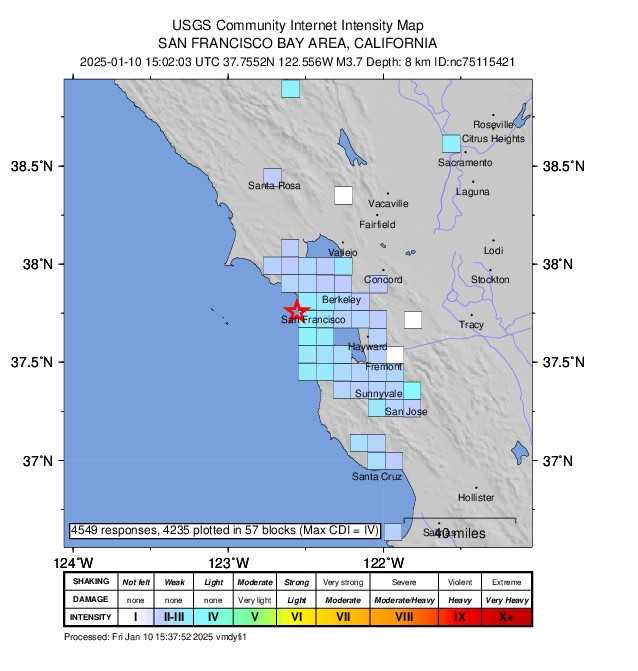 San Francisco earthquake | Magnitude 3.7 quake shakes Bay Area