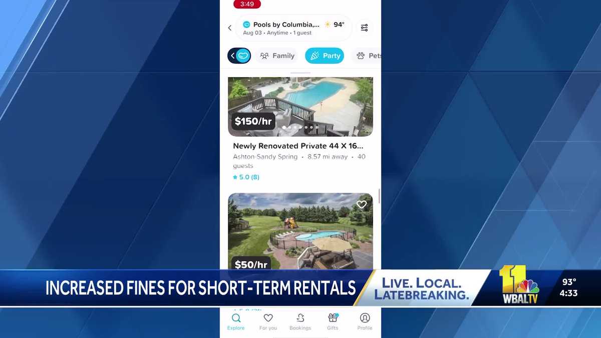 Howard County hikes fines for short-term house, pool rentals