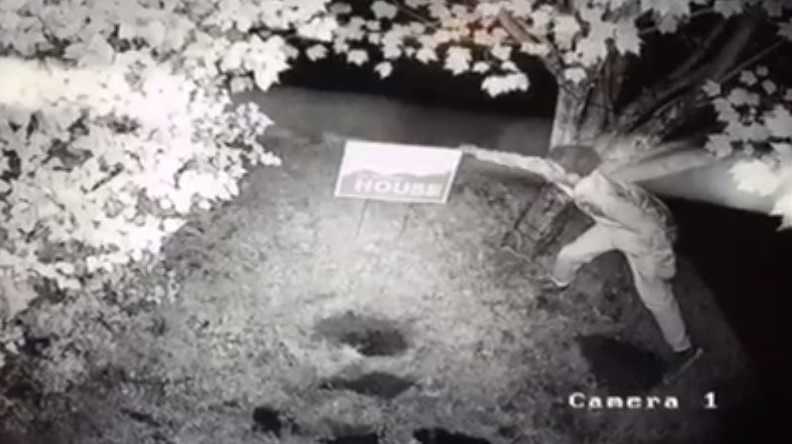 Caught on camera: Vermont campaign sign stolen