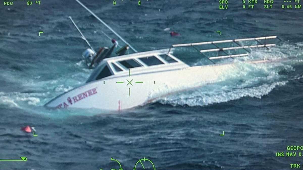 3 fishermen rescued off Maine coast as boat sinks, USCG says